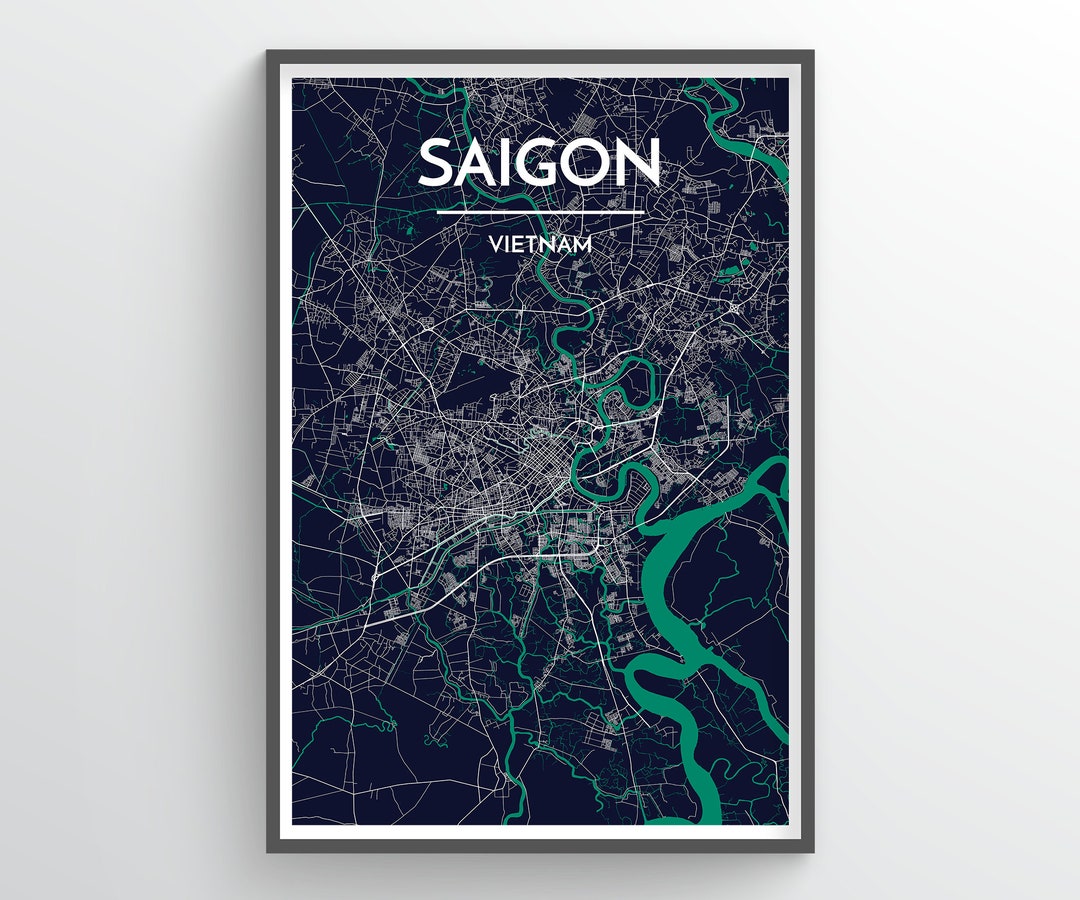 SAIGON, Vietnam, City Map Print // Home Decor, Office Decor ...