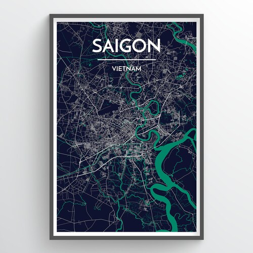 SAIGON Vietnam City Street Map Print Travel Poster Unique - Etsy