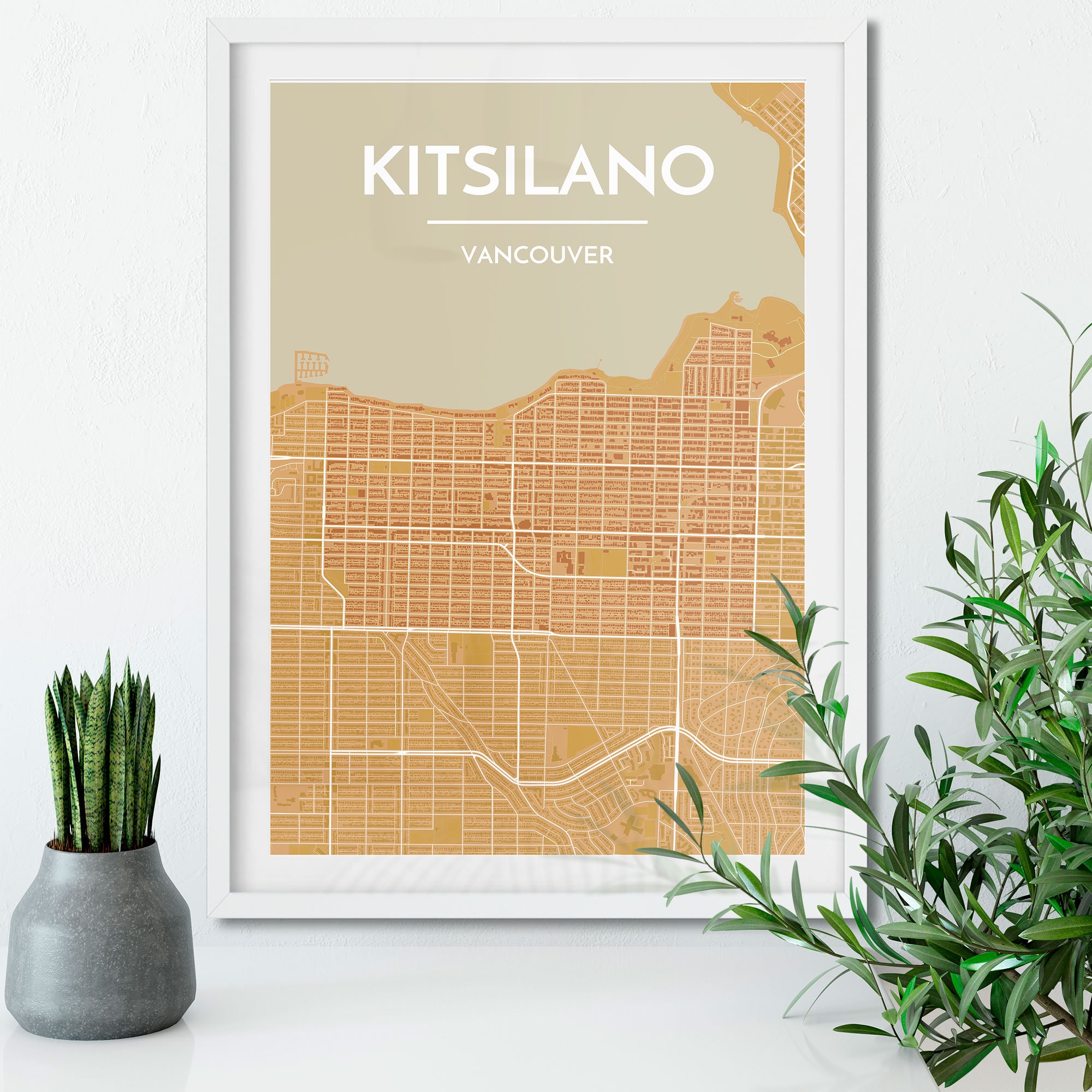 VANCOUVER KITSILANO Canada City Map Print // modern | Etsy