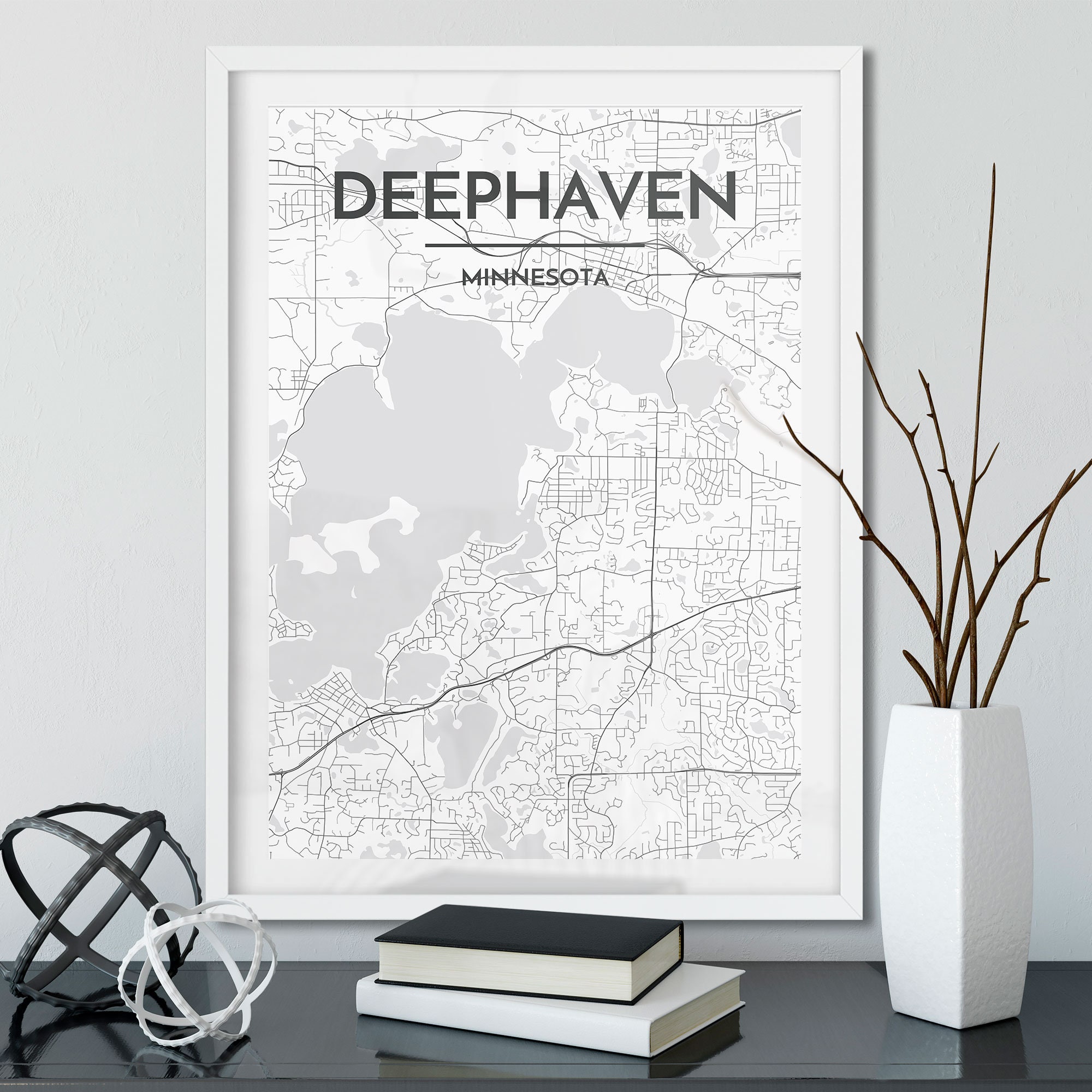 DEEPHAVEN United States City Map Print // modern minimalist | Etsy