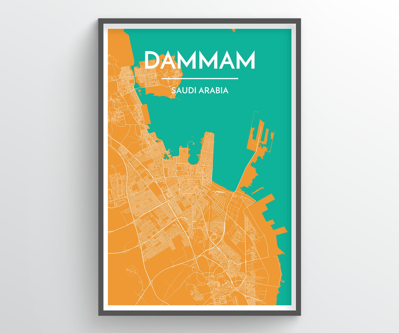 DAMMAM Saudi Arabia City Map Print // Modern Minimalist Art | Etsy