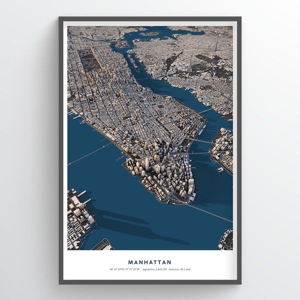 Manhattan Map - Etsy