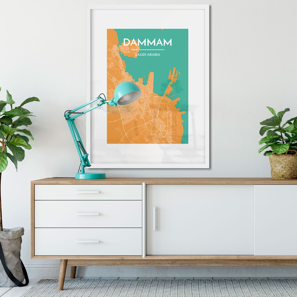 DAMMAM Saudi Arabia City Map Print // Modern Minimalist Art | Etsy