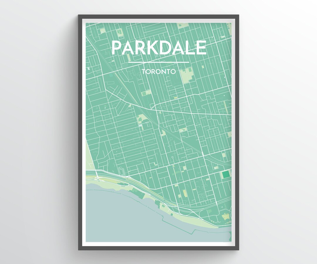 Parkdale, Toronto City Map Print // Home Decor, Office Decor ...