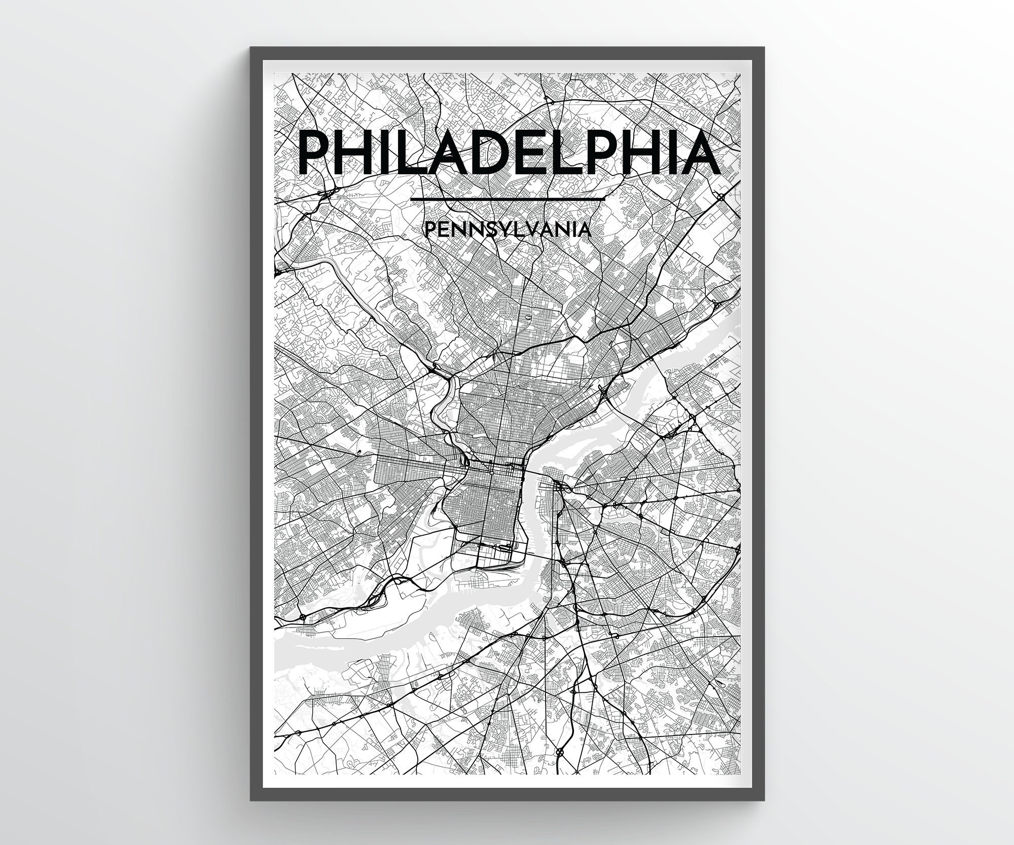 PHILADELPHIA United States City Map Print // modern | Etsy