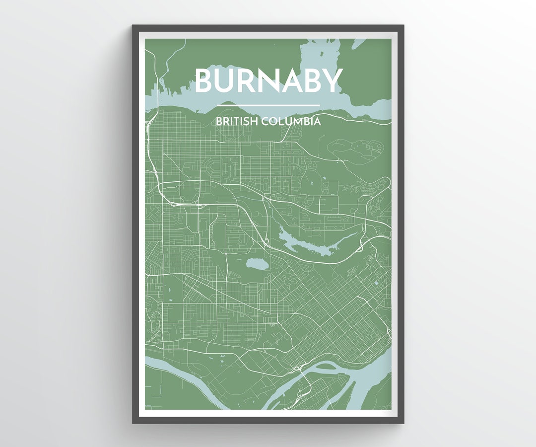 BURNABY BRITISH COLUMBIA City Map Print // Modern - Etsy