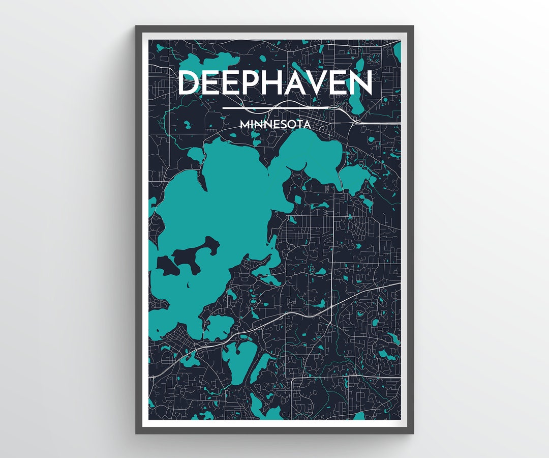 DEEPHAVEN, United States, City Map Print // modern minimalist art ...