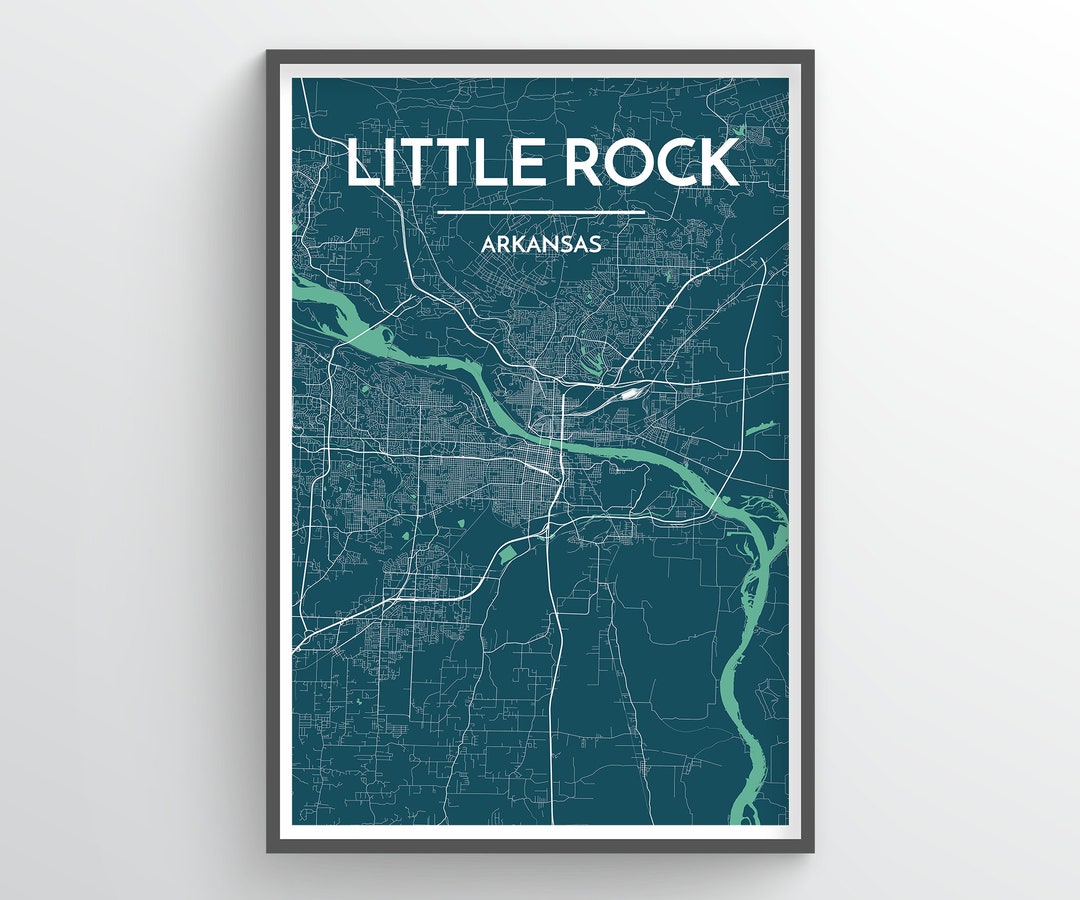 LITTLE ROCK, Arkansas City Map Print // Modern Minimalist Art Design ...