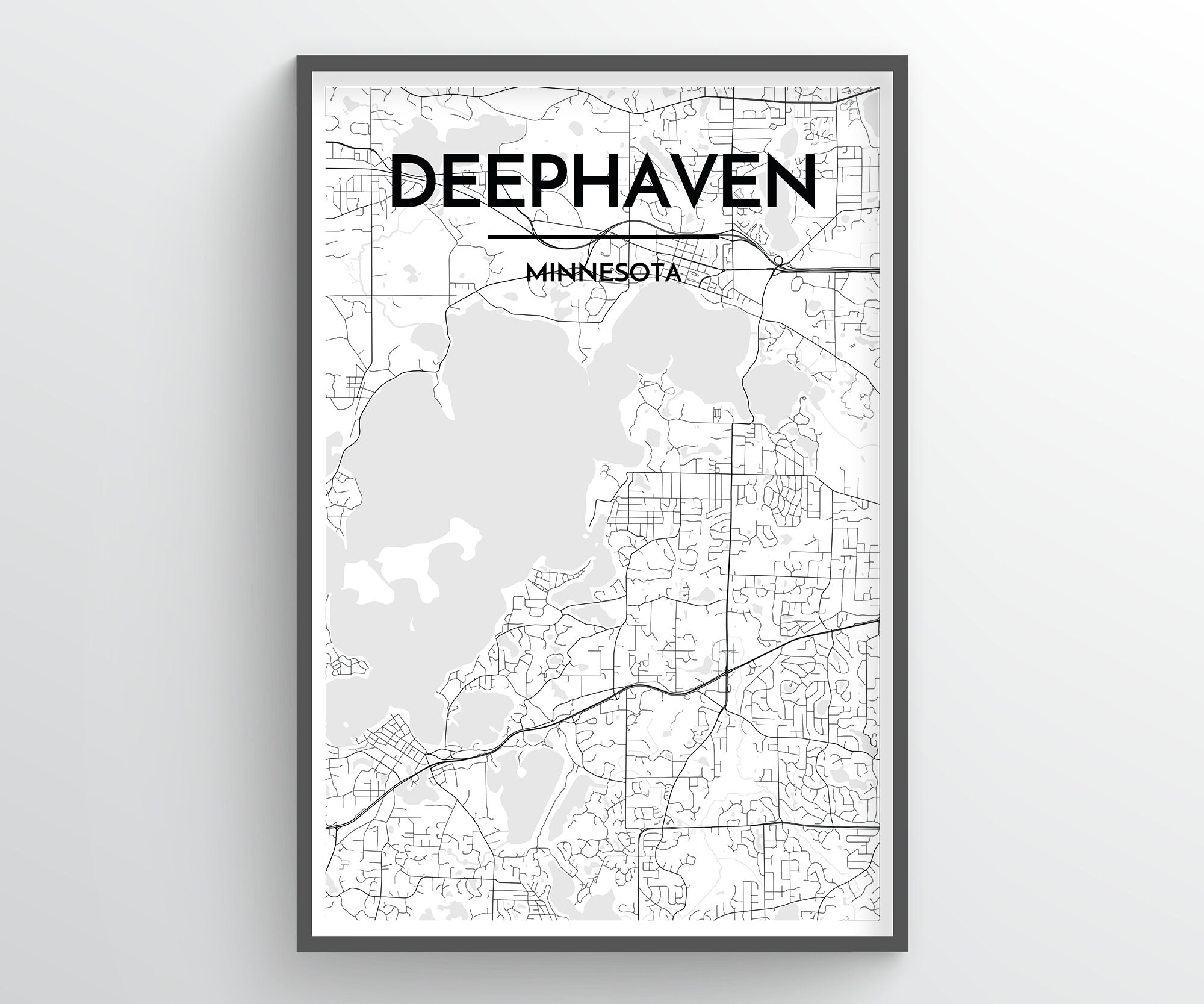 DEEPHAVEN United States City Map Print // modern minimalist - Etsy ...