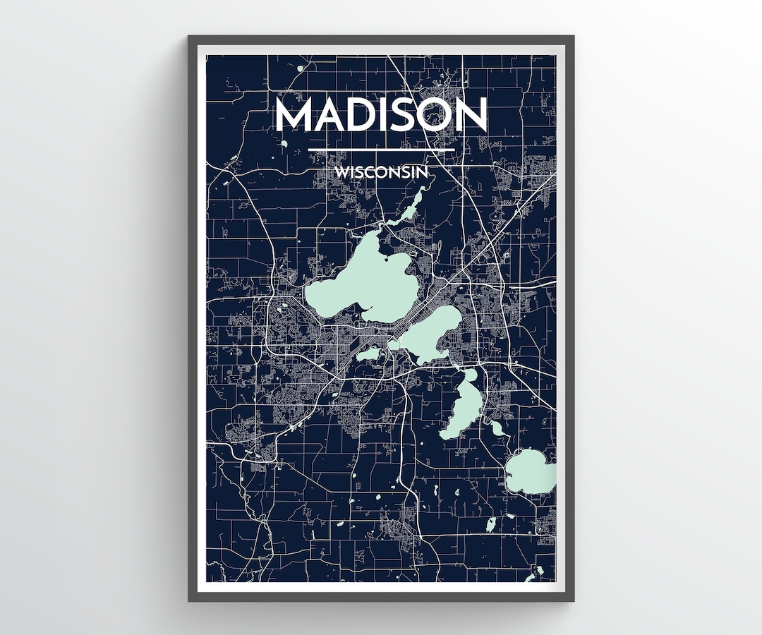 MADISON, Wisconsin - City Map Print // Home Decor, Office Decor ...