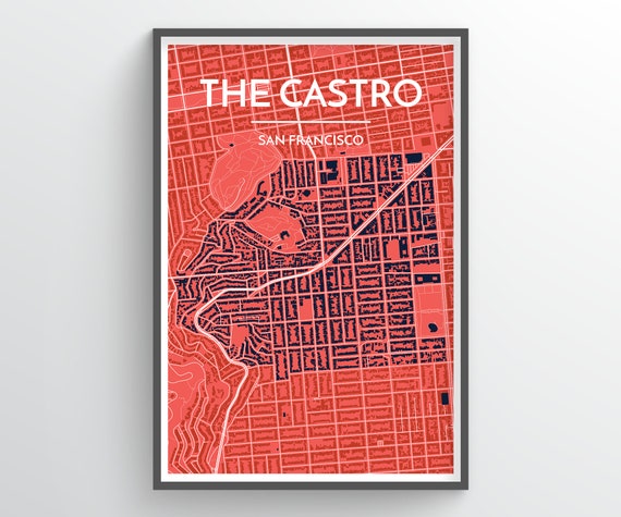 The CASTRO of SAN FRANCISCO United States City Map Print // | Etsy