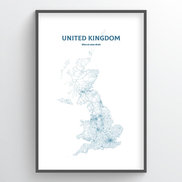 United Kingdom Map - Etsy