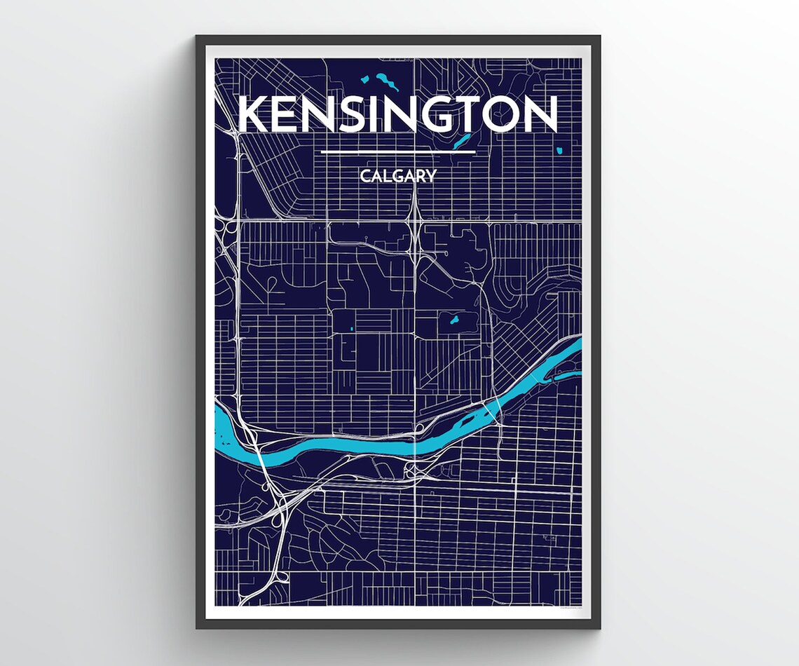 KENSINGTON CALGARY City Map Print // Modern Minimalist Art - Etsy