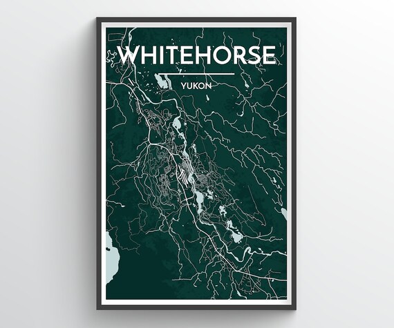 WHITEHORSE YUKON City Map Print // home decor office | Etsy