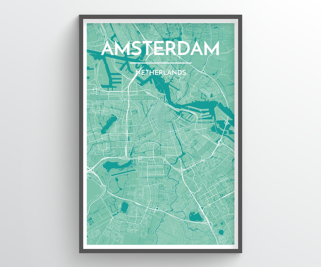 AMSTERDAM, Netherlands, City Map Print // Modern Minimalist Art Design ...