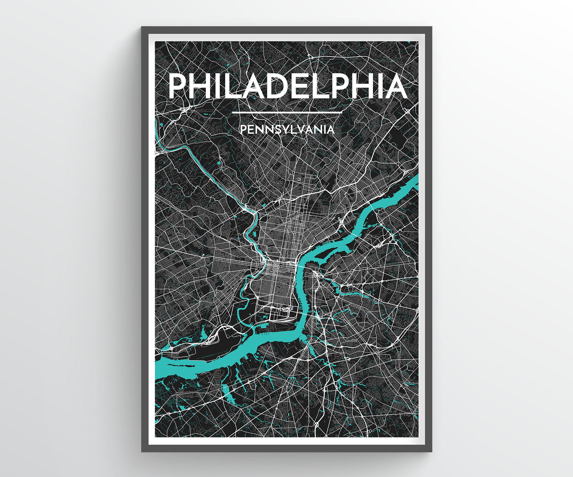 PHILADELPHIA United States City Map Print // modern | Etsy