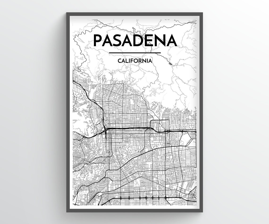 PASADENA United States City Map Print // Modern Minimalist - Etsy