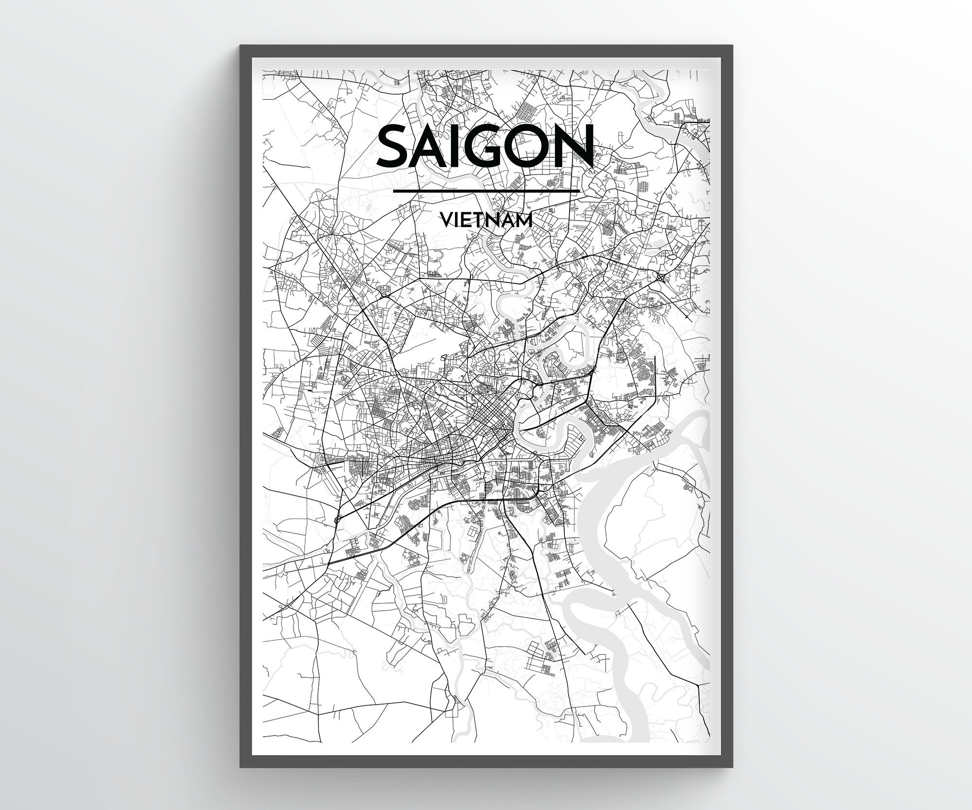 SAIGON Vietnam City Map Print // Home Decor Office Decor - Etsy
