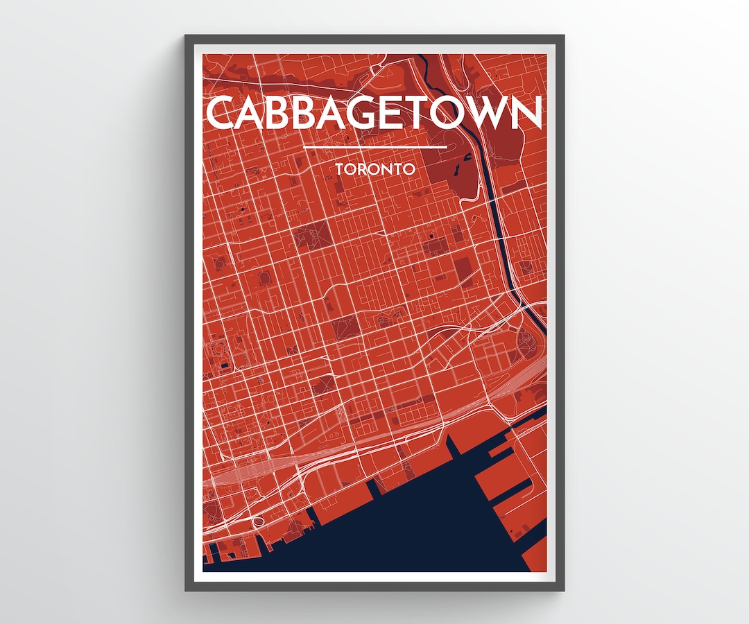 CABBAGETOWN-TORONTO Canada City Map Print // Modern - Etsy