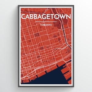 CABBAGETOWN-TORONTO Canada City Map Print // Modern - Etsy