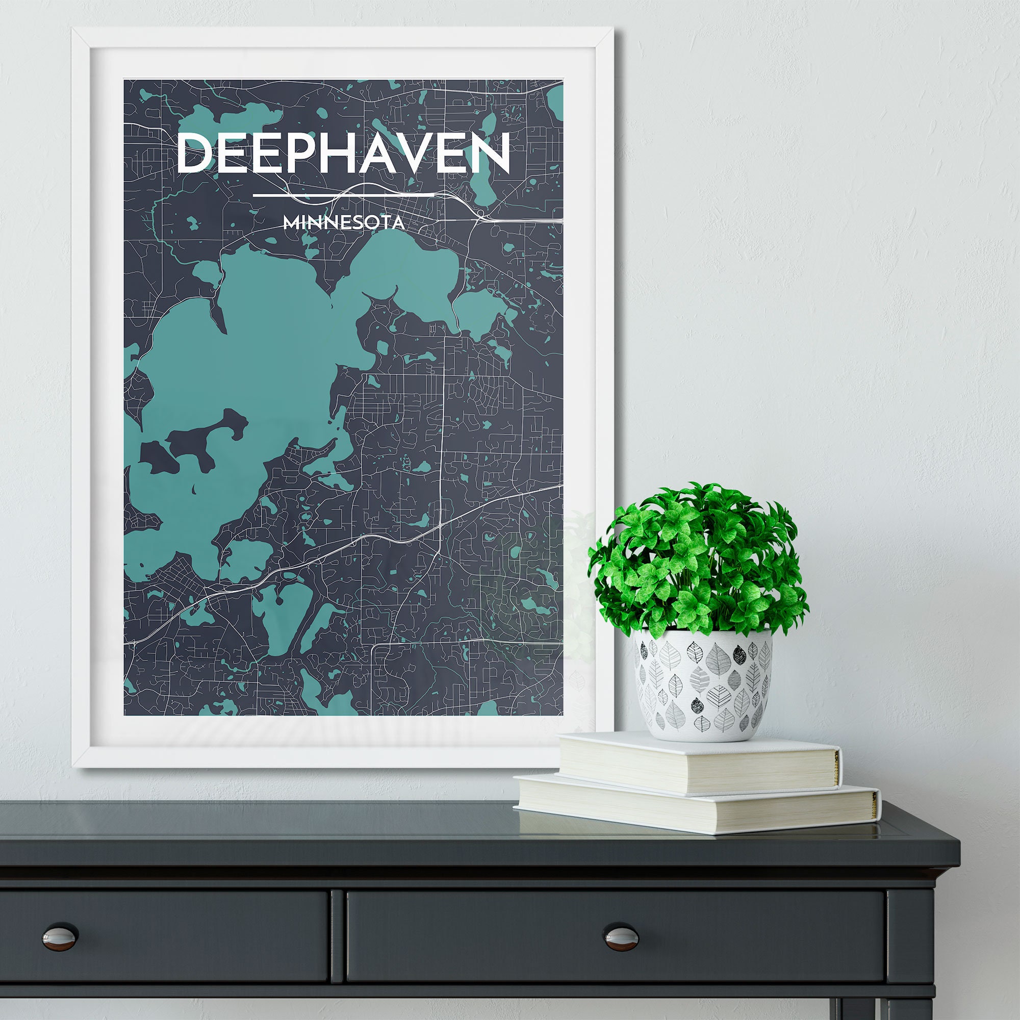 DEEPHAVEN United States City Map Print // modern minimalist | Etsy