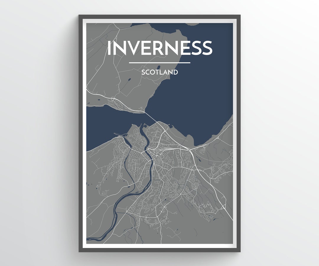 INVERNESS, Scotland, City Map Print // Home Decor, Office Decor ...