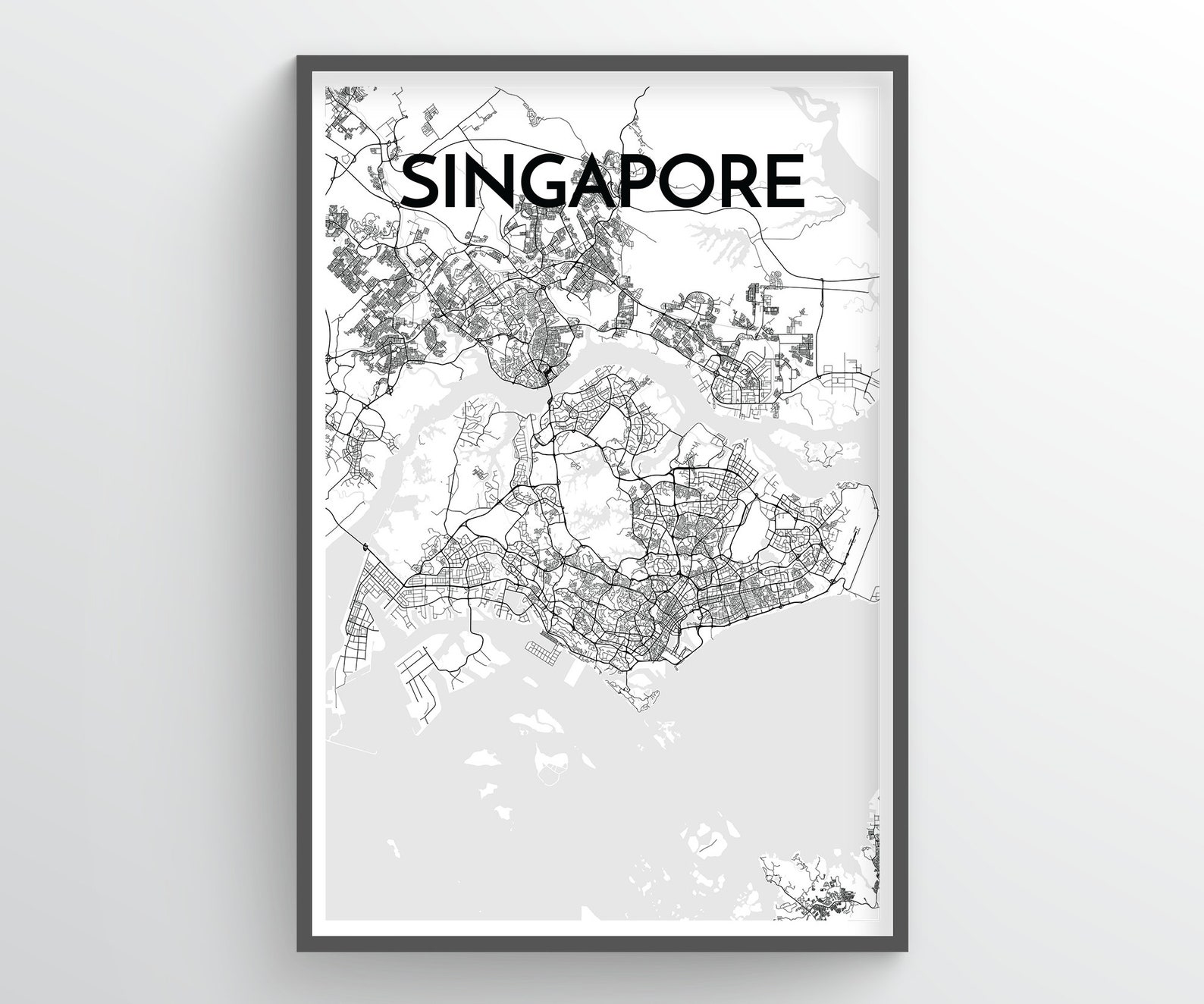 SINGAPORE Singapore City Map Print // Modern Minimalist Art | Etsy