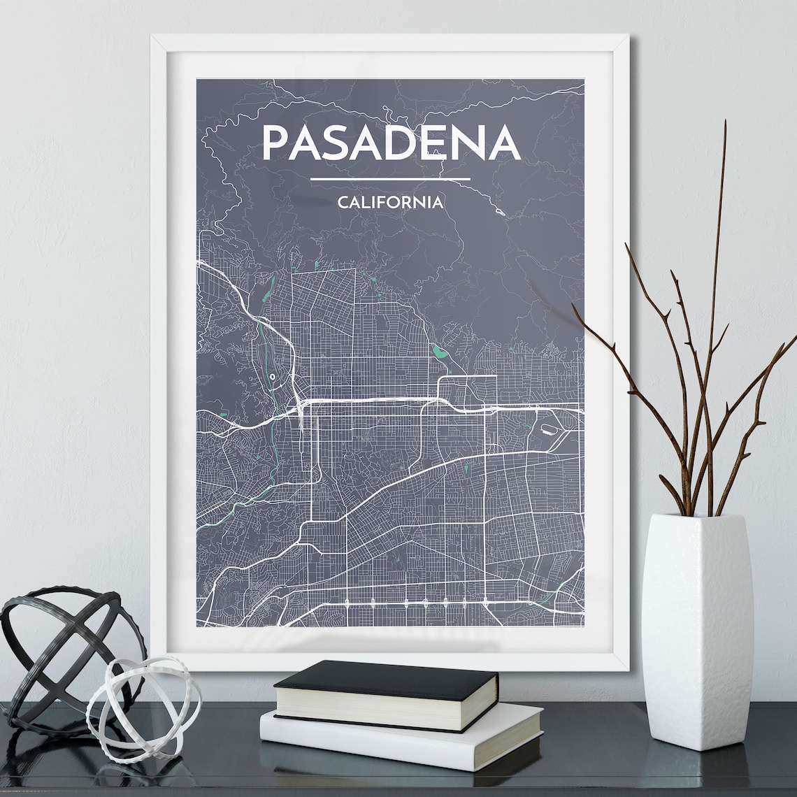 PASADENA United States City Map Print // Modern Minimalist - Etsy