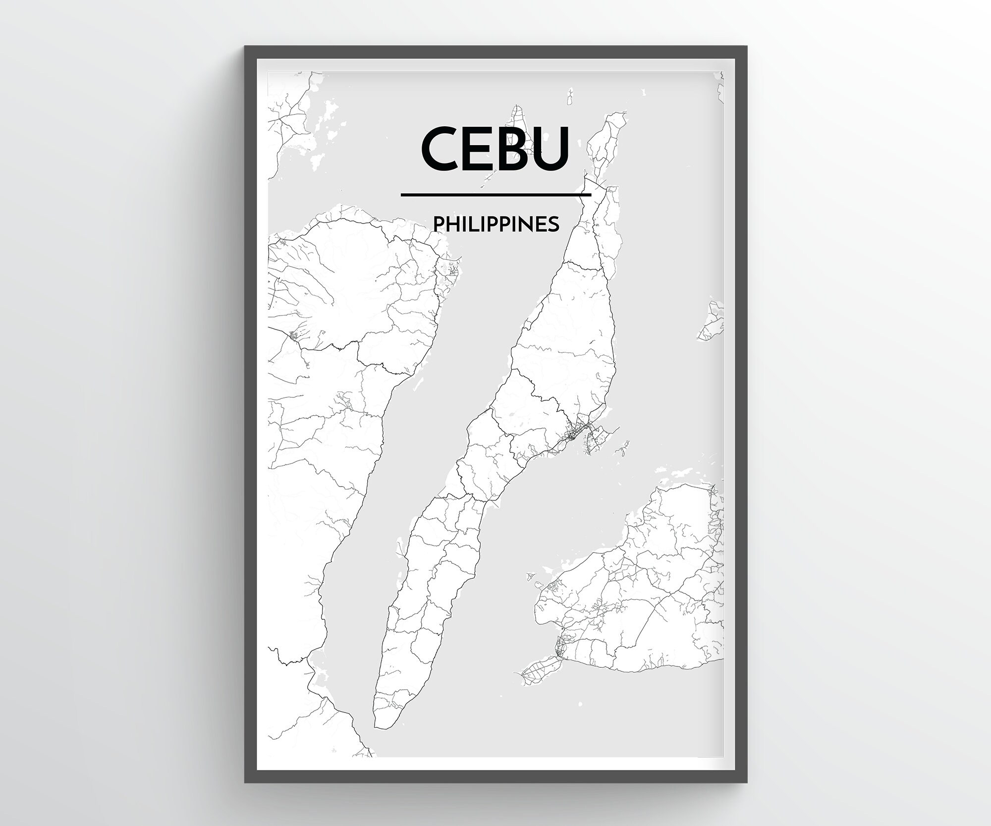 CEBU Philippines City Map Print // Home Decor Office Decor - Etsy