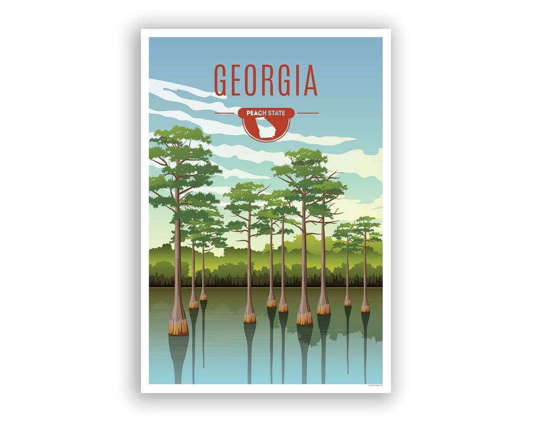Georgia State Map Print // Modern Minimalist Art Design Home Office ...