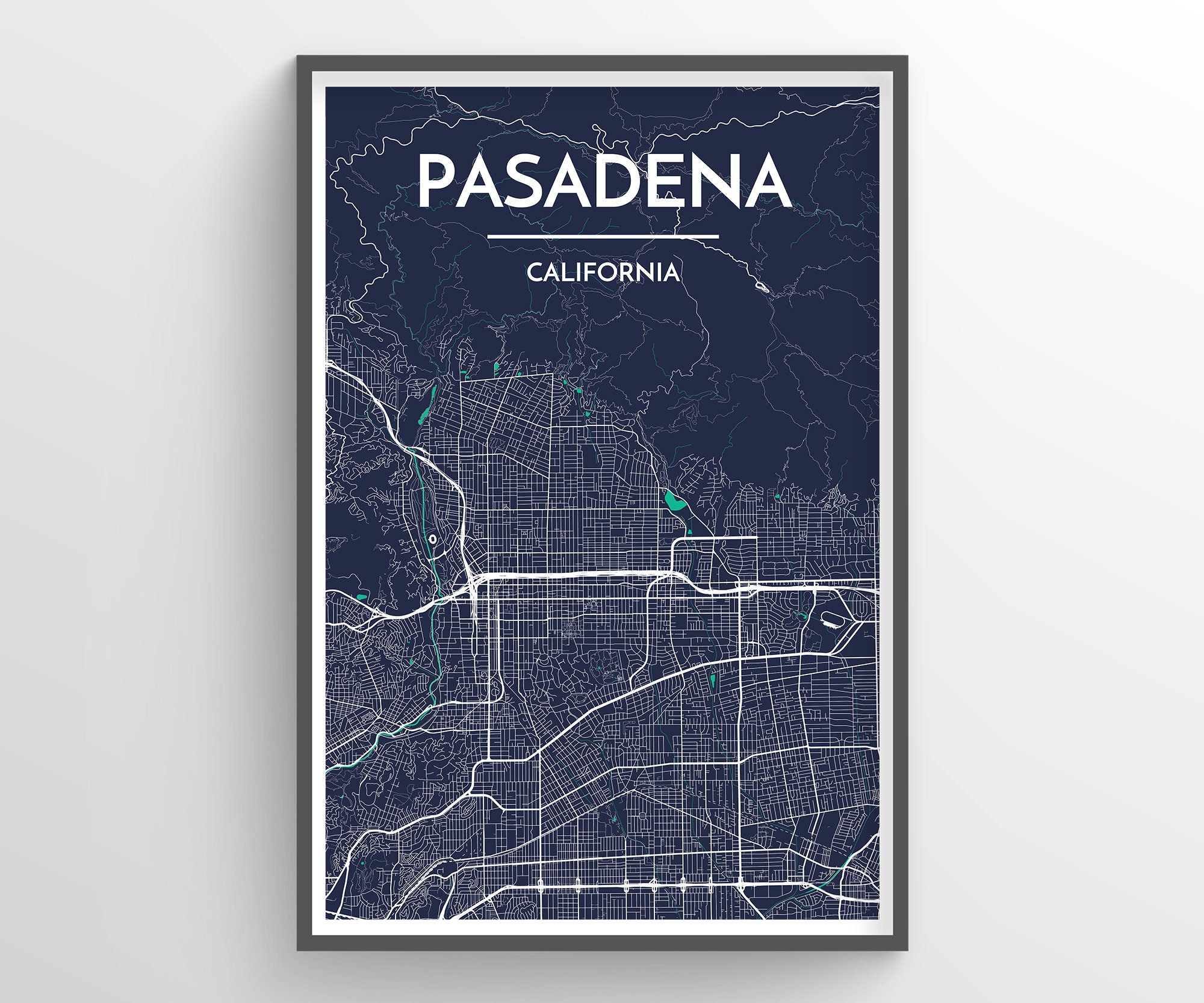 PASADENA United States City Map Print // Modern Minimalist - Etsy