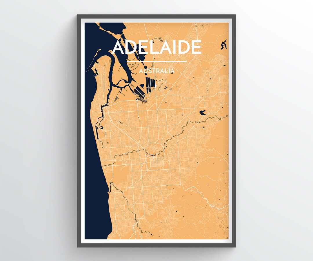 ADELAIDE, Australia, City Map Print // Home Decor, Office Decor ...