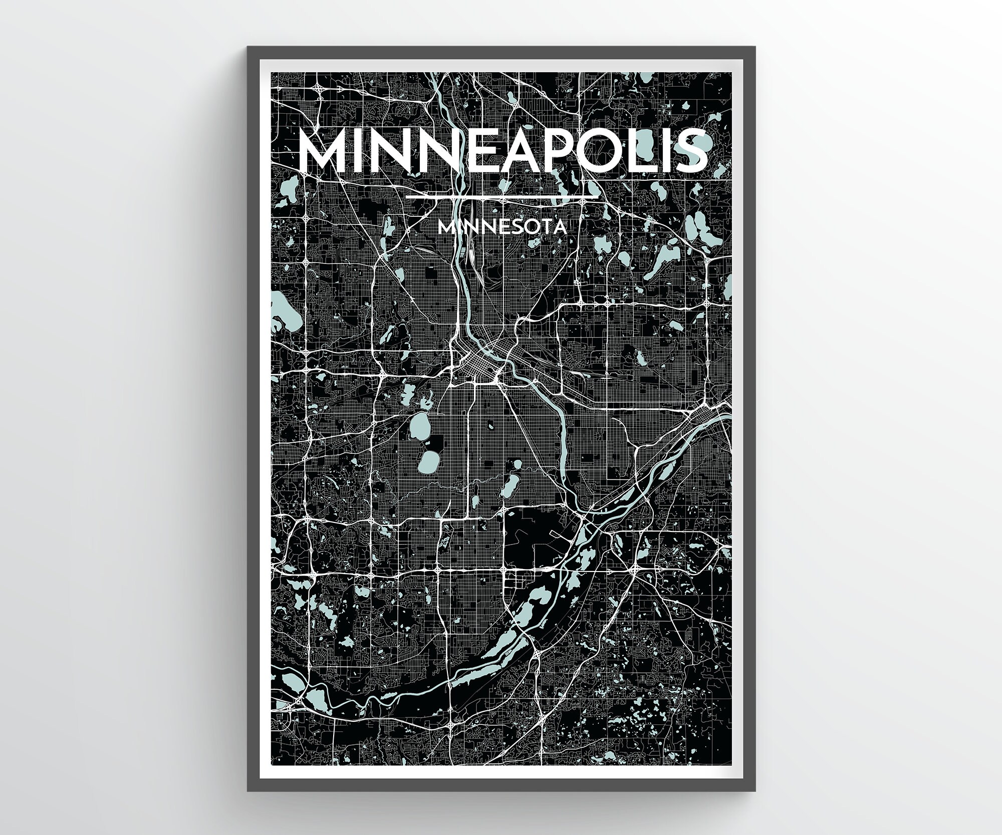 MINNEAPOLIS United States City Map Print // modern | Etsy