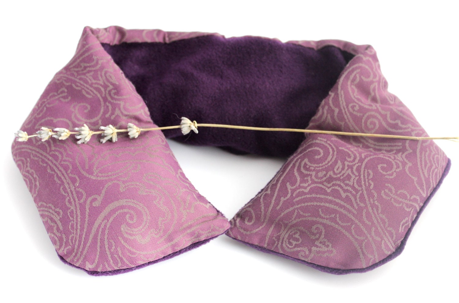 Relaxing Lavender Neck Pillow Purple Embroidery Removable - Etsy