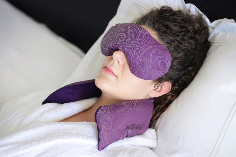 Relaxing Lavender Neck Pillow Purple Embroidery Removable - Etsy