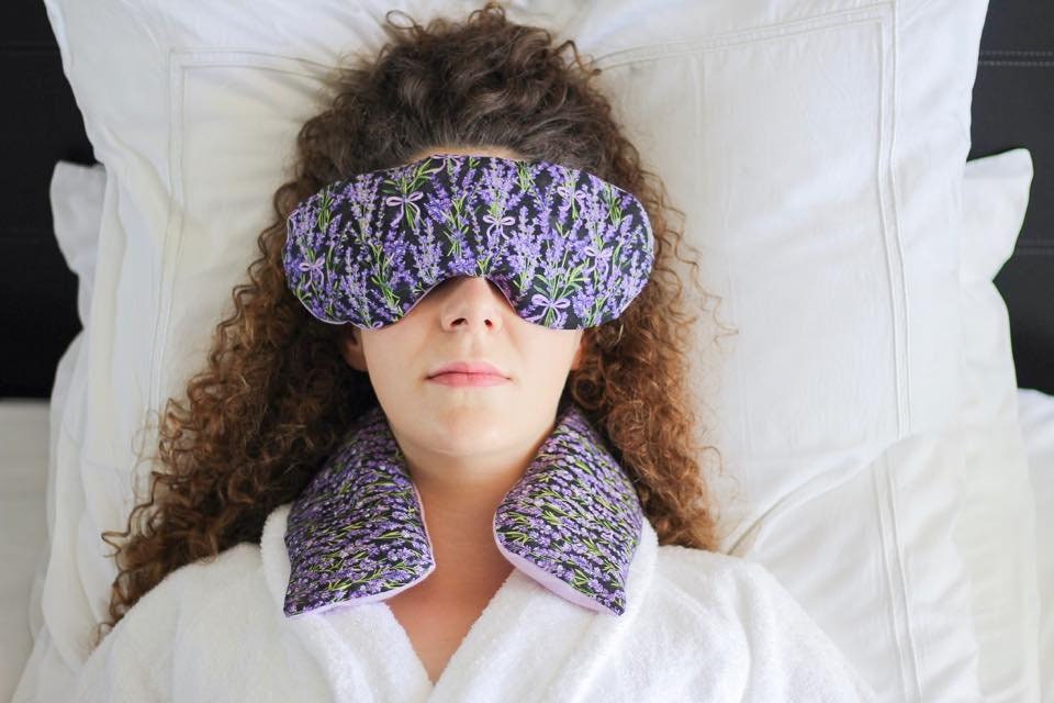 Relaxing Lavender Neck Pillow Purple Lavender Print Embroidery ...