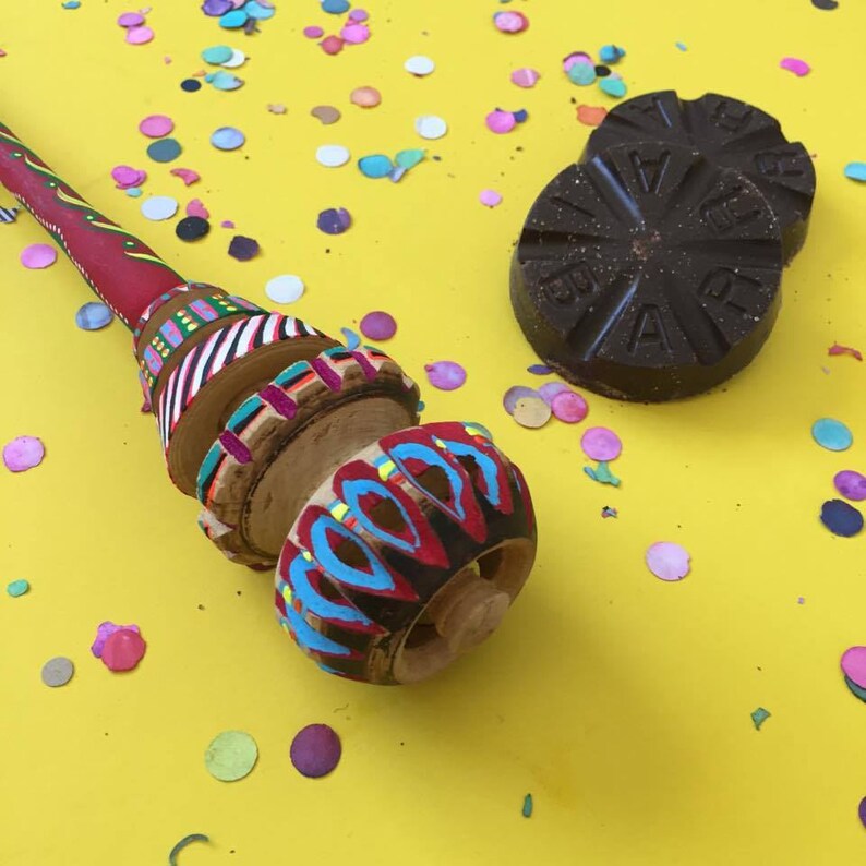 Handmade and Hand Painted Mexican Chocolate Molinillo, Plastic-free ...