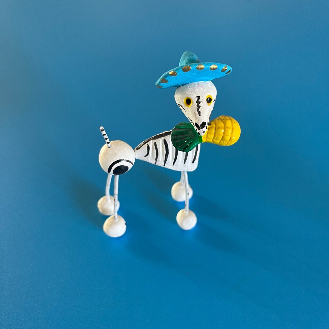 Handmade Skeleton Dog for Day of the Dead Altar; Made and Painted in ...