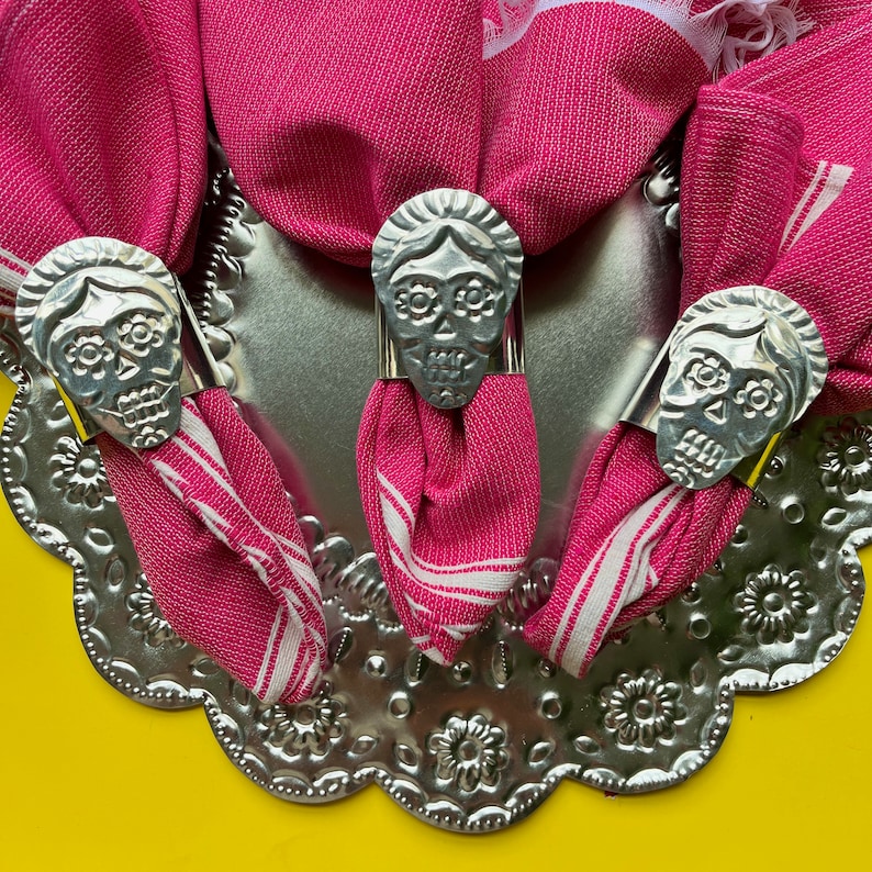 NEW Señora Catrina Sugar Skull Punched Tin Napkin Rings // - Etsy