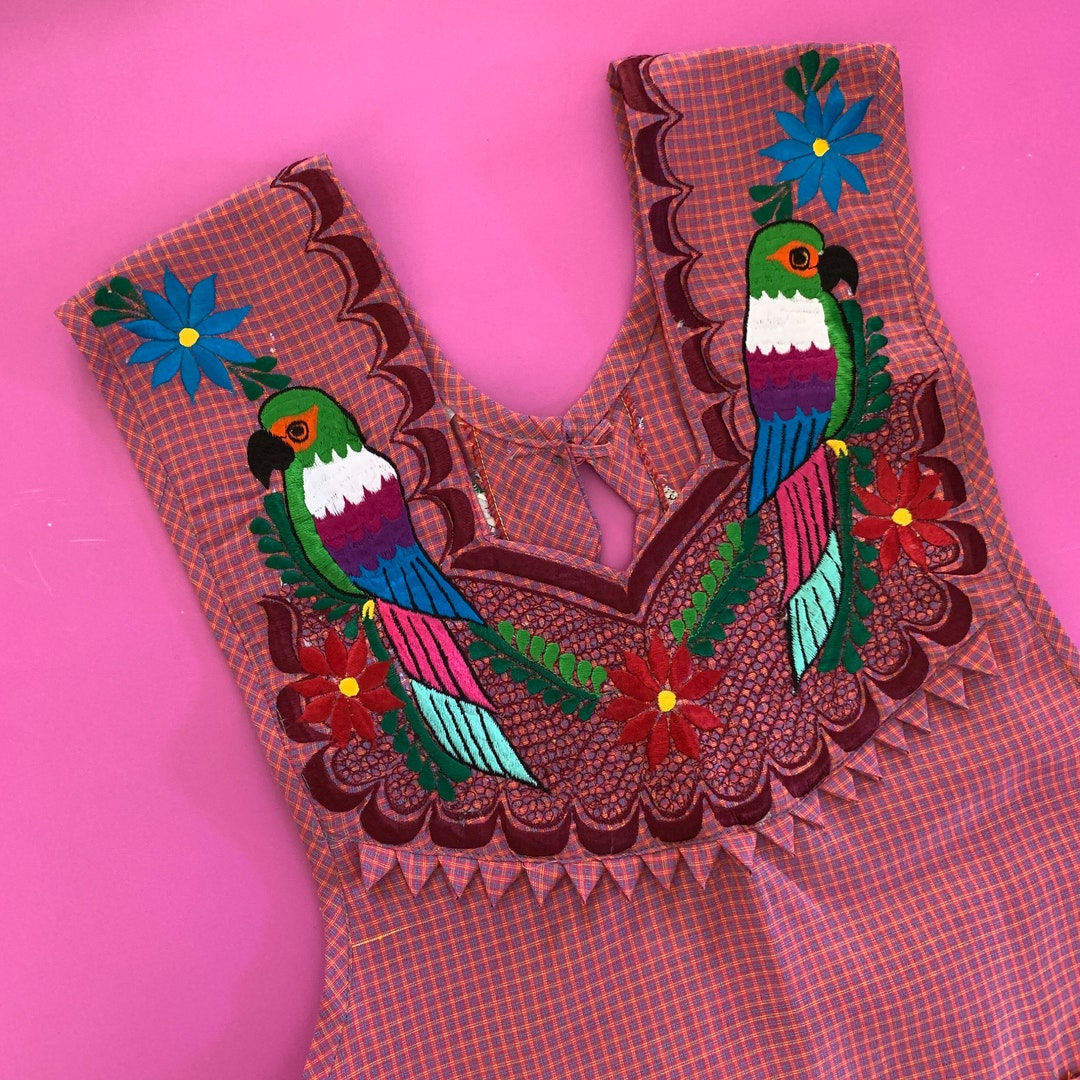 Handmade Mexican Apron With Embroidered Flowers // Size Medium - Etsy