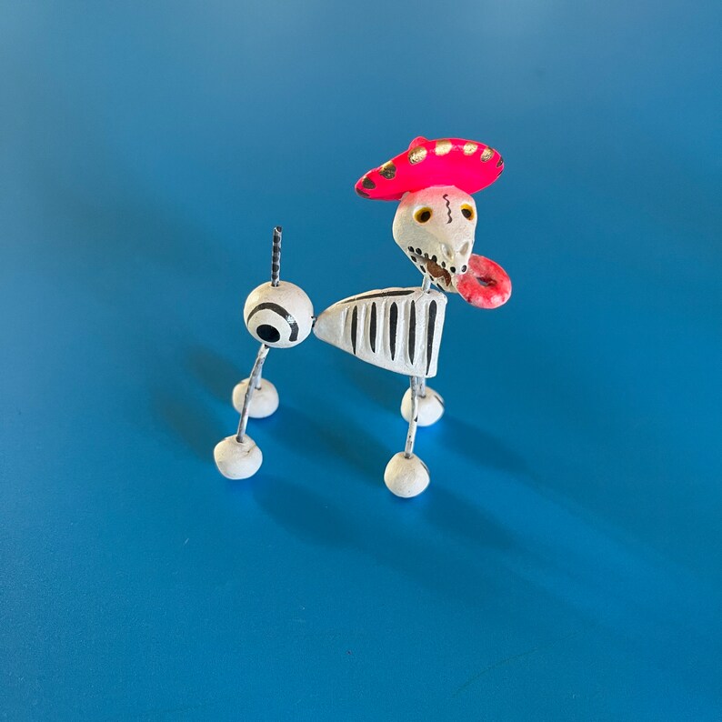 Handmade Skeleton Dog for Day of the Dead Altar; Made and Painted in ...