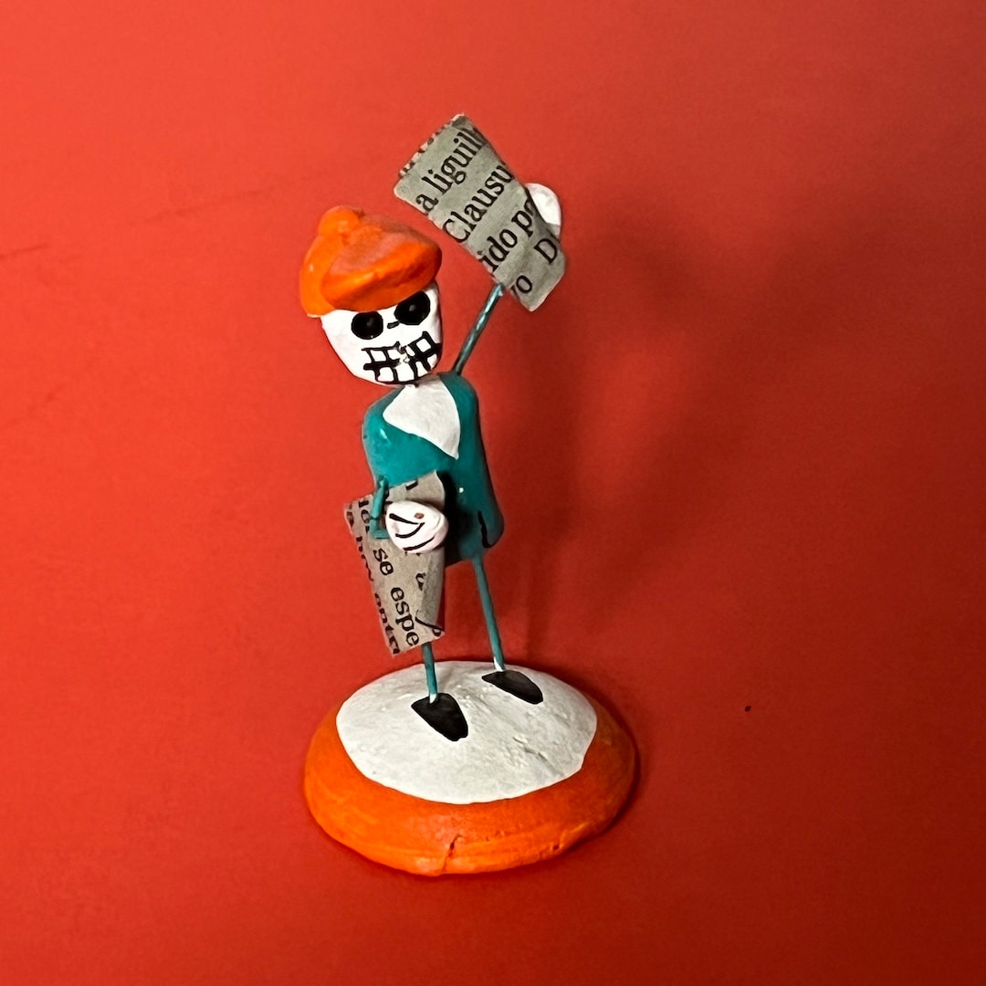 Paperboy / Newspaper Delivery Calavera Day of the Dead Decoration SOLD ...