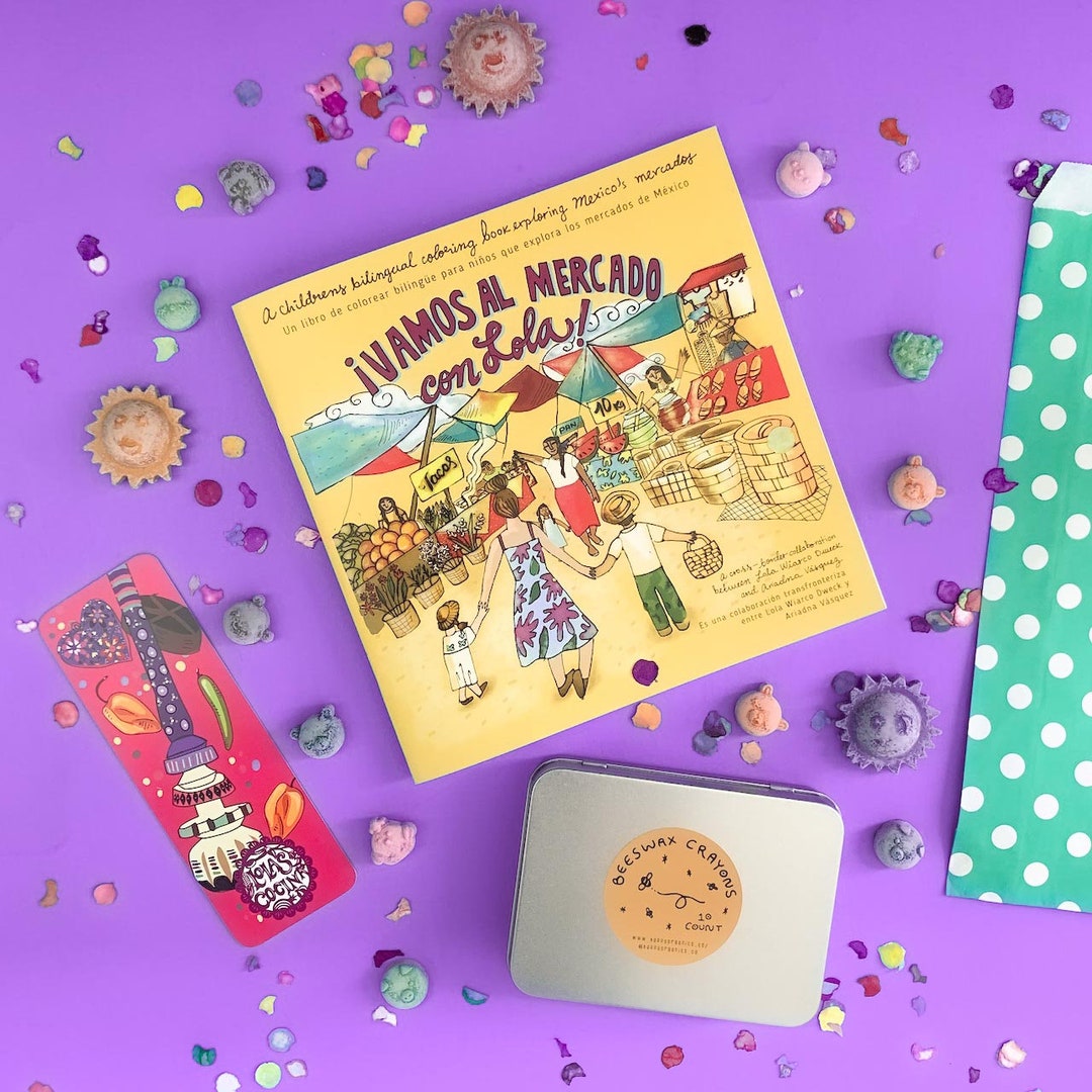 GIFT SET for Kids: Bilingual Coloring Book by Lola's Cocina + Non-toxic ...