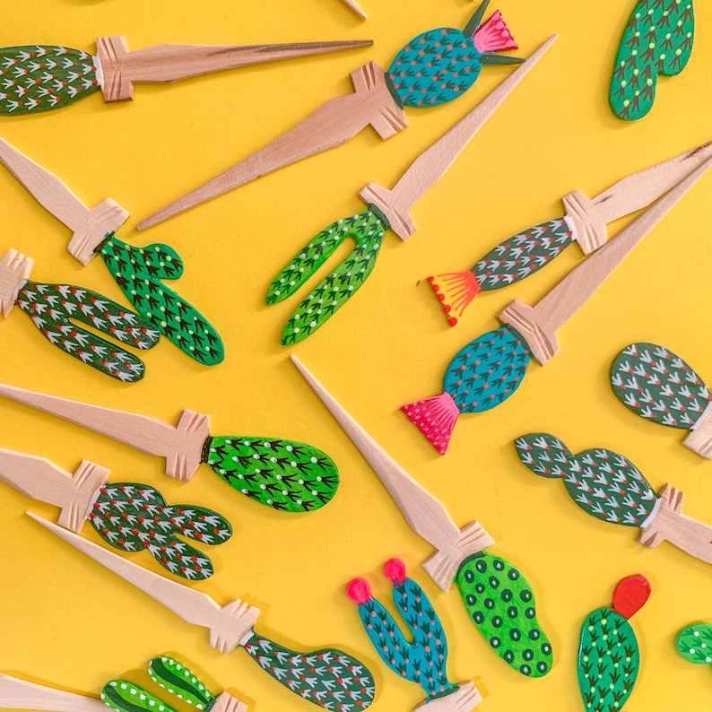 NEW Nopalito Cactus Handmade Alebrije Reusable Appetizer Toothpicks ...