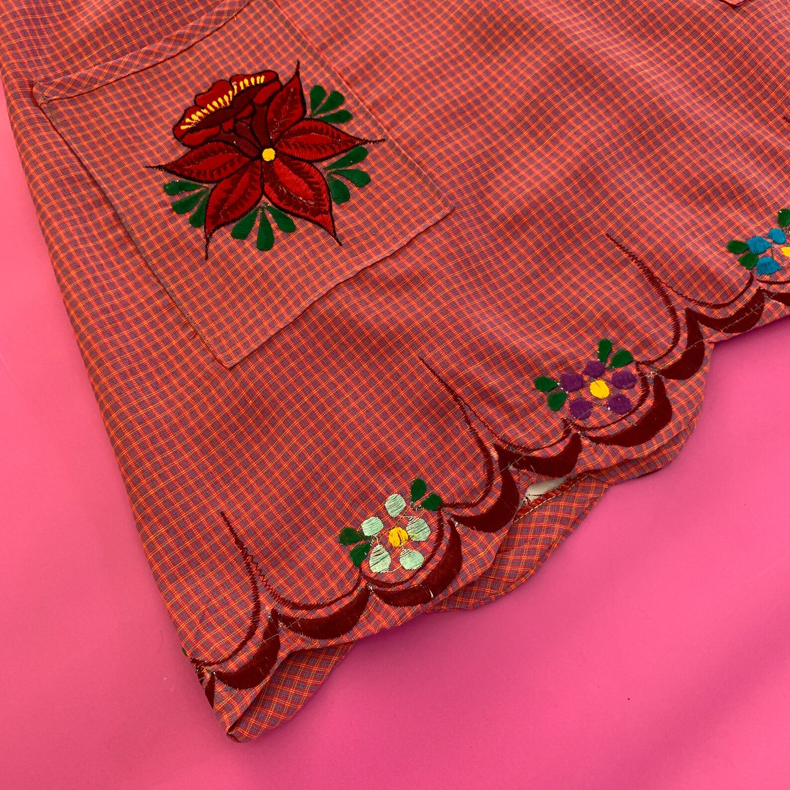 Handmade Mexican Apron With Embroidered Flowers // Size Medium - Etsy
