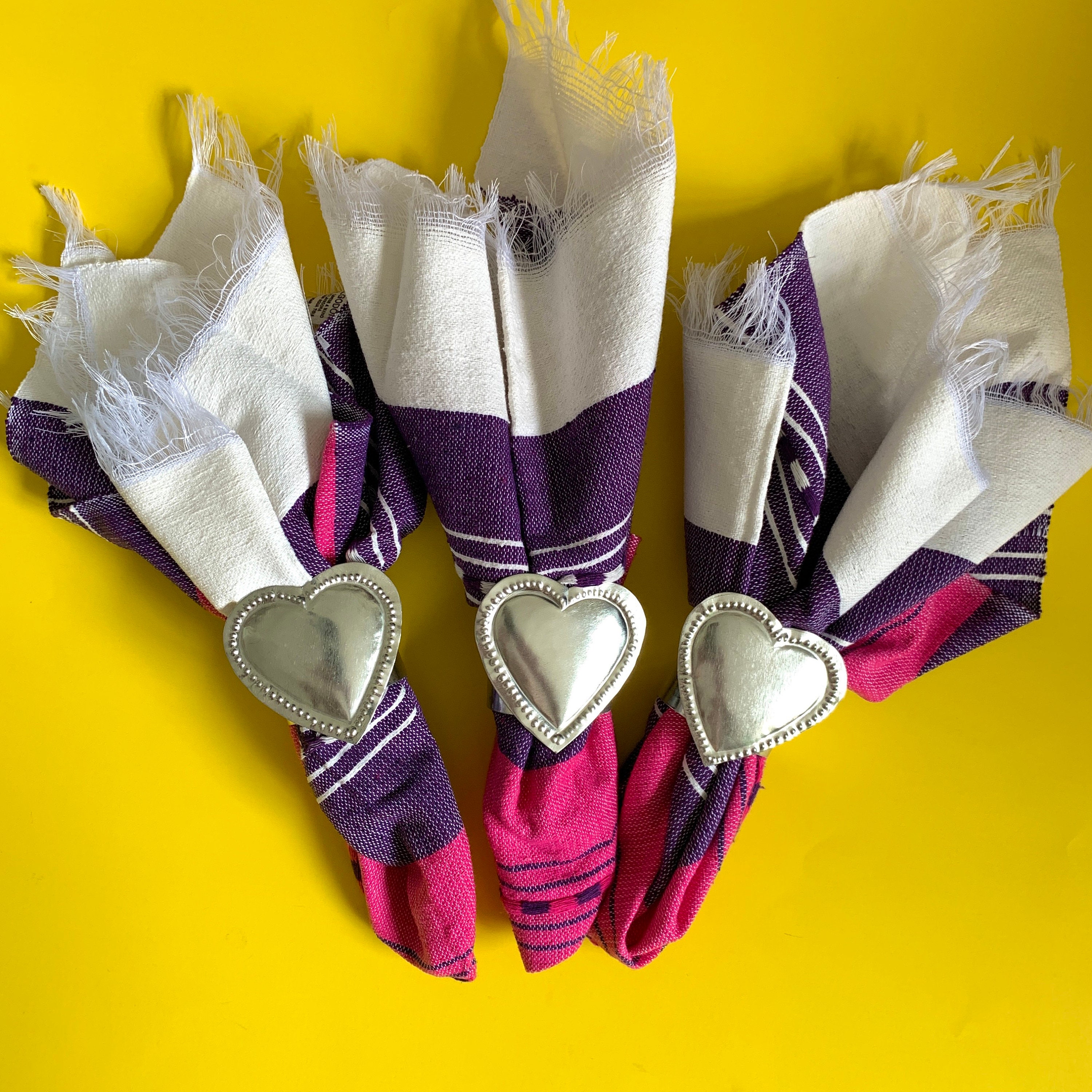 Corazón Heart Punched Tin Napkin Rings // Hojalata Handmade in | Etsy
