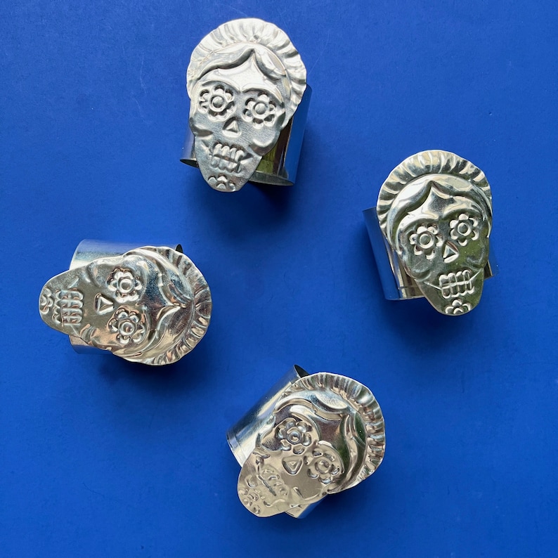 NEW Señora Catrina Sugar Skull Punched Tin Napkin Rings // - Etsy