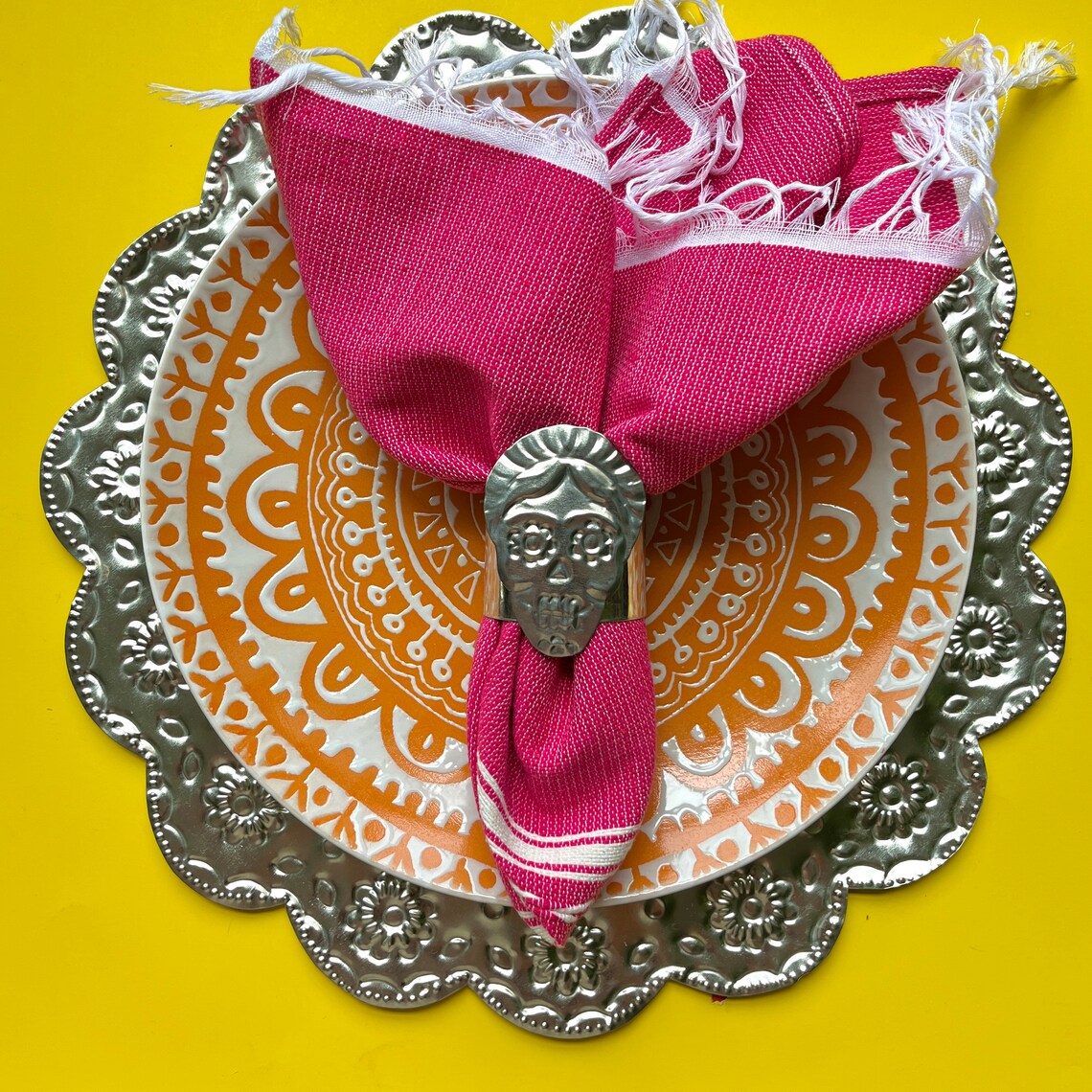NEW Señora Catrina Sugar Skull Punched Tin Napkin Rings // - Etsy