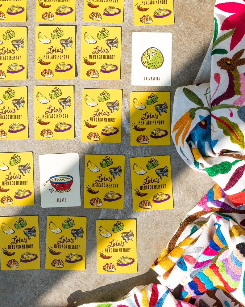 BILINGUAL MEMORY CARDS for Kids / Mercado Memory / Spanish - Etsy