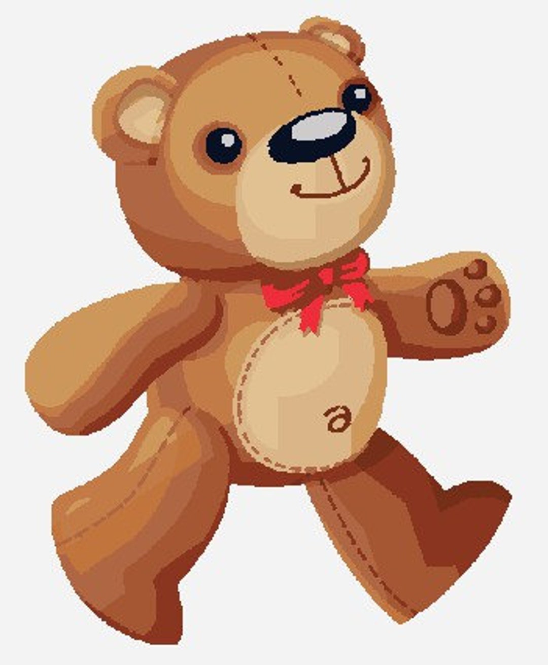 Teddy Bear Walking- A Digital File Download for Embroidery - Etsy